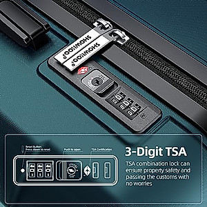 SHOWKOO Luggage Sets Expandable Suitcase Double Wheels TSA Lock (ArmyGreen)