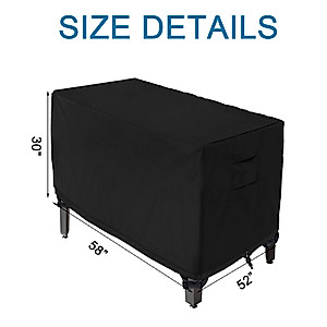 WOMACO Foosball Table Cover Outdoor Waterproof Soccer Table Cover Heavy Duty Rectangular Patio Football Game Table Cover (Black, 58"L X 52"W X 30"H)