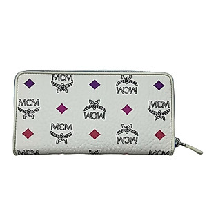 MCM Women's Spectrum Diamond White Visetos Long Zip Around Wallet MYLAASV01WA001