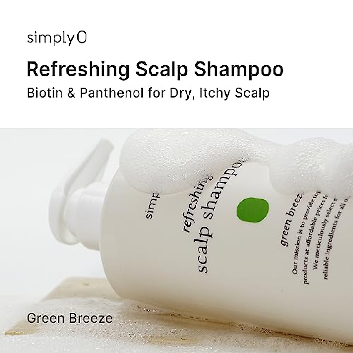 simplyO Refreshing Scalp Shampoo | Biotin & Panthenol I Dry, Itchy Scalp | Paraben-Free, Sulfate-Free I Green Breeze I 16.9 fl. oz
