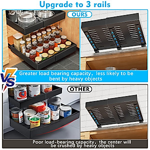 YFXCVSL Pull Out Cabinet Organizer,1 Pack Expandable(12.6''-20.5'') Pull Out Drawers for Cabinets, Slide Out Cabinet Organizers with Adhesive Nano Film for Kitchen Cabinet Organization (White)