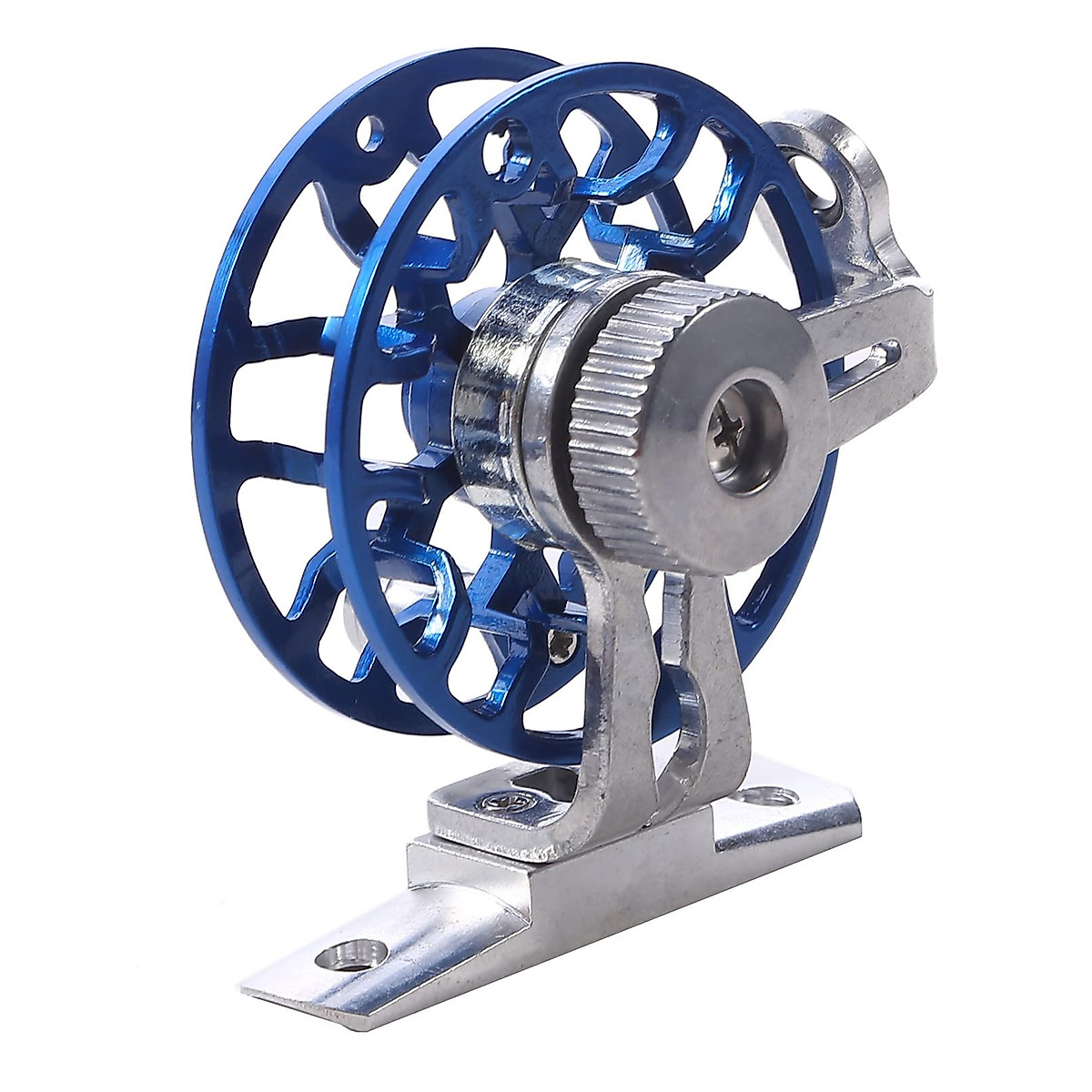 QXPDD Portable Fishing Reels Spinning, Ice Fishing Reel Fishing Tackle for Ice Fishing Fishing Enthusiast Boat Fishing Fishermen,Blue