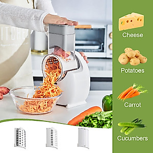 Electric Cheese Grater, Detachable Electric Salad Maker for Home Kitchen Use, Electric Cheese Grater for Block Cheese for Vegetables, Cheeses and Nuts, BPA-Free
