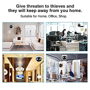 Sonew Outdoor Indoor Fake Camera, Home Security Dome Simulated Camera Video Dummy Surveillance Camera, for Homes & Business