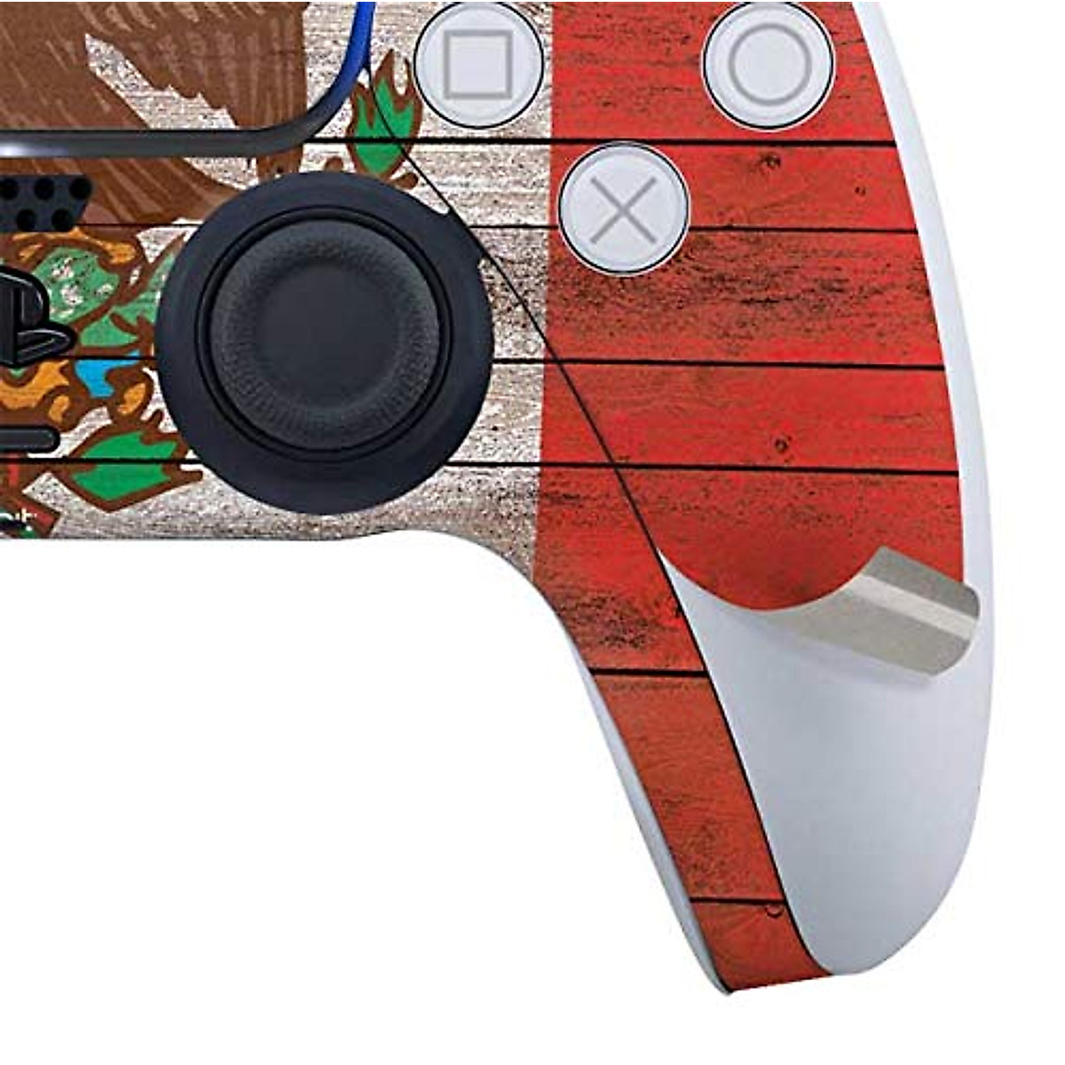 Skinit Decal Gaming Skin Compatible with PS5 Bundle - Mexican Flag Dark Wood Design