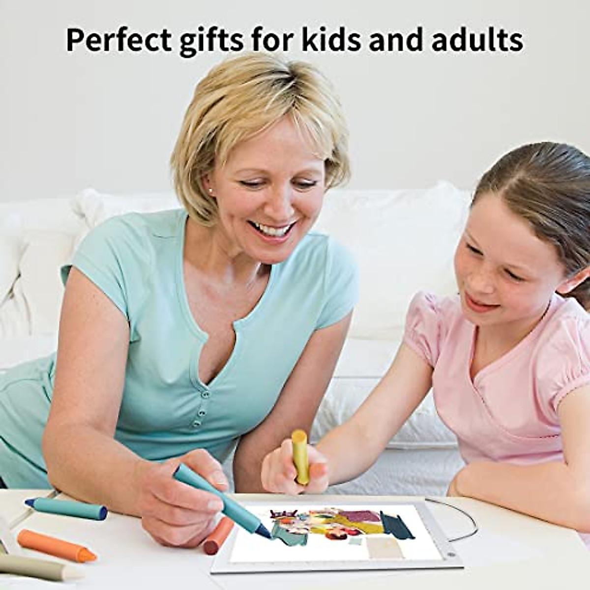 VKTEKLAB A3 LED Light Pad with Built-in Cord, 16.6 * 12.6 in, Tracing Light Box, 3-Levels Brightness Up to 8000LUX, Super Slim and Lightweight Light Board for Diamond Painting