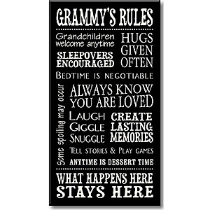My Word! Grammy's Rules Decorative Sign, 8.5x16
