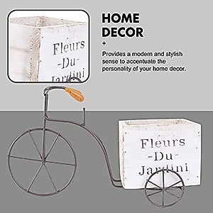 DOITOOL Bike Flower Pot Bicycle Planter Wooden Flower Box Tricycle Plant Stand Decorative Succulent Container Bonsai Bicycle Home Garden Decor Random Style (Size L)