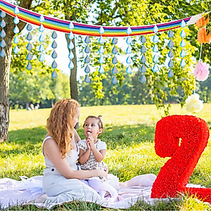 Rainbow Ceiling Decoration Hanging Rainbow Cloud Ceiling Decoration with Raindrop Garland Rainbow Party Decorations Raindrop Garland Rainbow Bunting for Birthday Baby Shower Daycare Decorations Supply