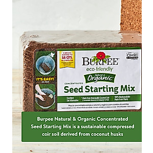 Burpee Organic Coconut Coir Concentrated Seed Starting Mix, 16 Quart
