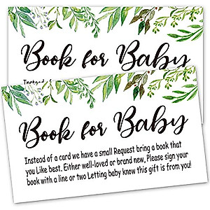 Giftideaworkshop Baby Shower Book Request, 100 Count Greenery Invitation, Baby Shower Games, Party Supplies