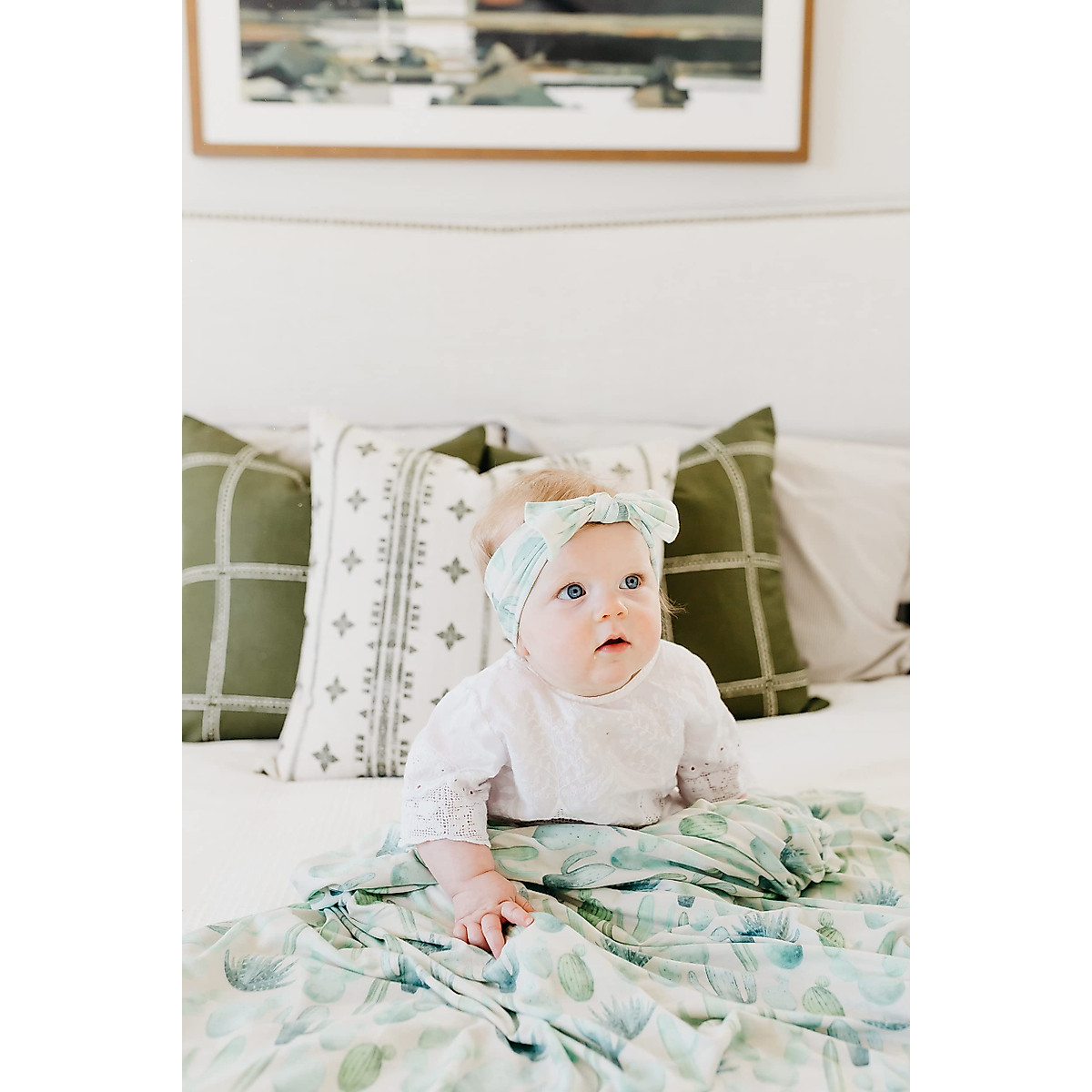 Large Premium Knit Baby Swaddle Receiving Blanket "Desert" by Copper Pearl