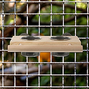 Balacoo Bird Parrot Feeding Cups with Clamp Window Pet Bird Water Feeder Stainless Steel Dishes Feeder for Cage Small Animal Parrot Cockatiel Conure Budgies Parakeet 2pcs