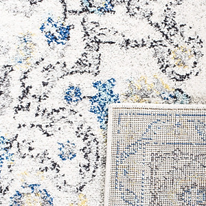 SAFAVIEH Madison Collection Area Rug - 9' x 12', Grey & Ivory, Snowflake Medallion Distressed Design, Non-Shedding & Easy Care, Ideal for High Traffic Areas in Living Room, Bedroom (MAD603F)