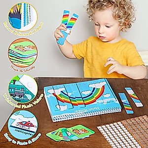 Busy Book for Toddler Preschool Learning Activities, 32 Pages Quiet Books for Toddlers Travel, Montessori Toys Book for Kids Age1, 2, 3 Year Olds Gift - for Boy & Girl Autism Sensory Speech Therapy