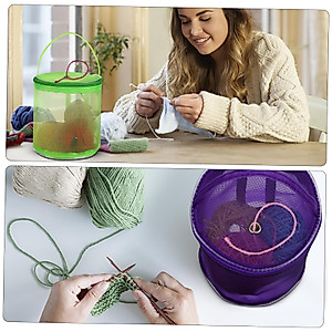 SHINEOFI Knitting Backpack and Tote Bag Set for Yarn Storage - Includes 2 Mesh Organizers - Mini Yarn Drum and Bag for Knitting Needles - Portable Yarn Holder and Ball Basket - for