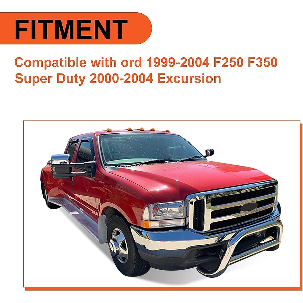 ECOTRIC Front Grille Compatible with Ford 1999-2004 F250 F350 Super Duty 2000-2004 Excursion New Grille Chrome Mesh Style