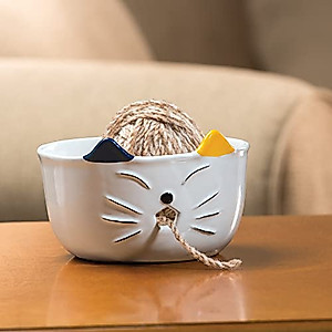 Fox Valley Traders Cat Face Yarn Bowl