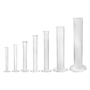 EISCO 7PC Graduated Cylinder Set - Class B - 10ml, 25ml, 50ml, 100ml, 250ml, 500ml & 1000ml - Polypropylene Plastic, Octagonal Base, Moulded Graduations - Industrial Quality, Autoclavable
