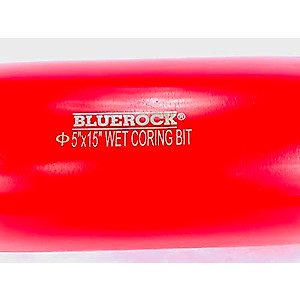 5" Inch Diamond Wet Core Drill Bit 1-1/4” Threaded by BLUEROCK Tools for Concrete Rebar Asphalt Brick Rock Masonry Hole Barrel Coring