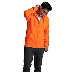 Fruit of the Loom Mens Eversoft Fleece Hoodies, Pullover & Full Zip, Moisture Wicking Breathable, Sizes S-4x Hooded Sweatshirt, Safety Orange, Large US