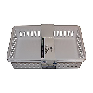 Mini Storage Trays Bin Bundle- Basic Square 3pk, Slim Plastic Storage Trays Basket 3pks, Rectangular 2pk -White