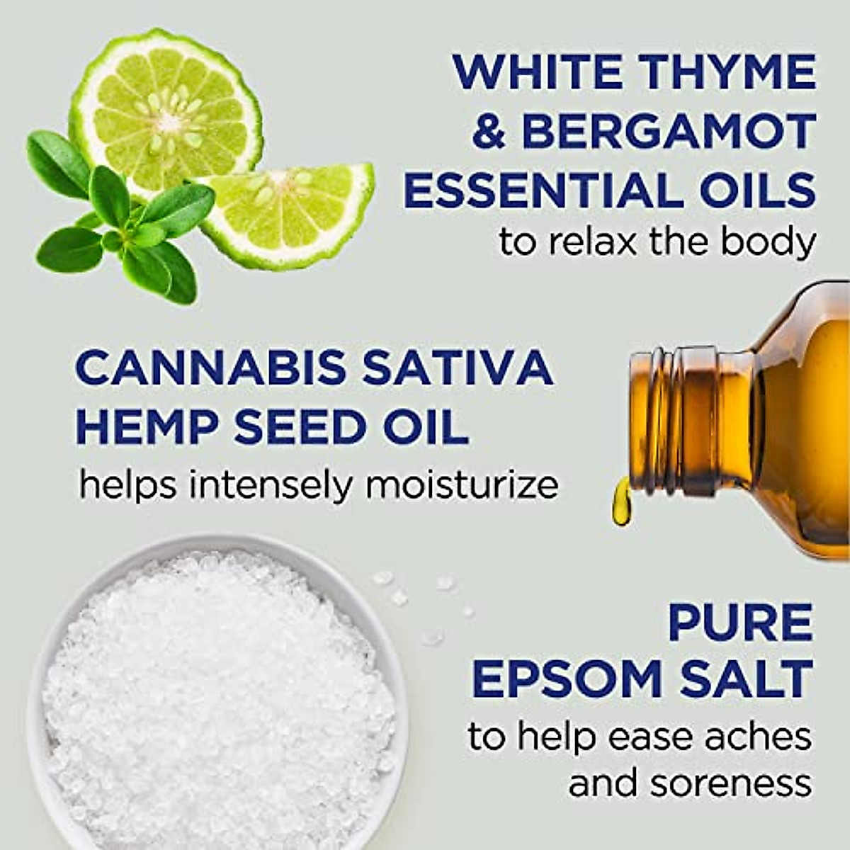 Dr Teal's Pure Epsom Salt, Cannabis Sativa Hemp Seed Oil, 3 lb (Pack of 4) (Packaging May Vary)