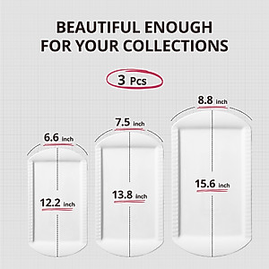 LIFVER 16"/14"/12" Large Serving Platters Set of 3 + 9" Large Serving Bowls Set of 4