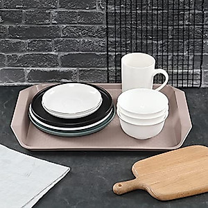 Obstnny 4-Pack Plastic Fast Food Serving Trays, Rectangular Serving Trays