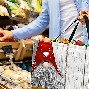 LORVIES Large Rectangular Baskets for Storage, Elves Nordic Christmas Standing White Wooden Wall in Snow Closet Storage Bins