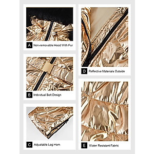 Aurgelmir Women Winter Ski Suit Fur Collar Coat Ski Jumpsuit Snowsuit