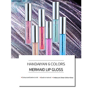 COOSA Glitter Liquid Lipsticks Set 6 color Diamond Shimmer Metallic Lipstick Waterproof Long Lasting Makeup Kit Face Eye Glow Shimmer Shinning Lip Gloss Set