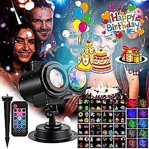 Christmas Projector Lights Outdoor, LED Holiday Projector Night Lights Waterproof with Remote Control & Timer for Christmas, Halloween, Party, Yard Garden Decorations
