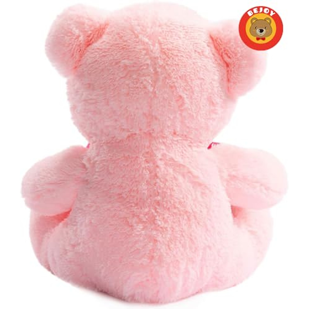 BEJOY Teddy Bear Stuffed Animals Plush Bear Holding Rose Soft Plush Toy Valentine's Day, 16 Inch, Pink