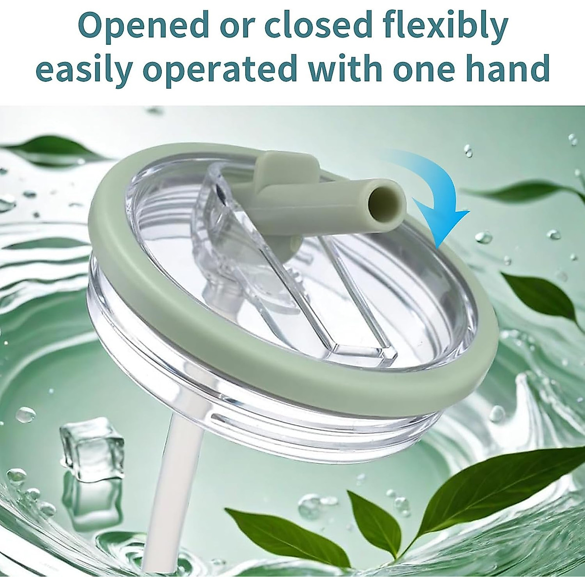 30oz 40oz Tumbler Flip Straw Lid Replacement Compatible with Stanley Quencher, 2Pcs Reusable Leak Proof Spill Proof No Spill Tumbler Lids Compatible with Stanley Quencher(J,30oz)