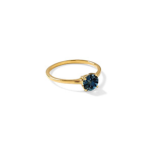 YoTreasure 0.96 ct. t.w. London Blue Topaz Solitaire Ring 10kt Yellow Gold Jewelry