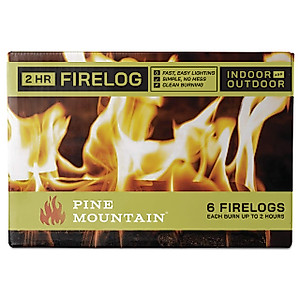 Pine Mountain 6PK 2HR Trad Fire Log, 6 Firelogs, 2-Hour Burn Time, 6 Count