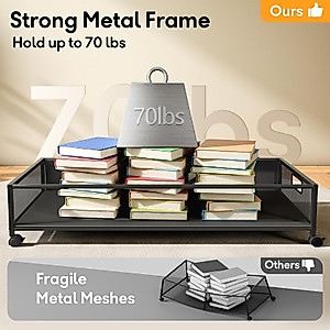 Under Bed Storage Containers with Wheels 2 Pack Underbed Shoe Storage Bedroom Storage Bins Organizer Large Capacity Under Bed Storage with Lid for Clothes Shoes Toys Blankets (Black)