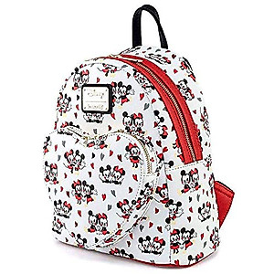 Loungefly Disney Mickey and Minnie Mouse Love AOP Womens Double Strap Shoulder Bag Purse