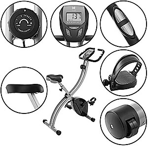 Node Fitness Indoor Cycling Bike - Folding, Upright Stationary Exercise Cycle with Magnetic Resistance