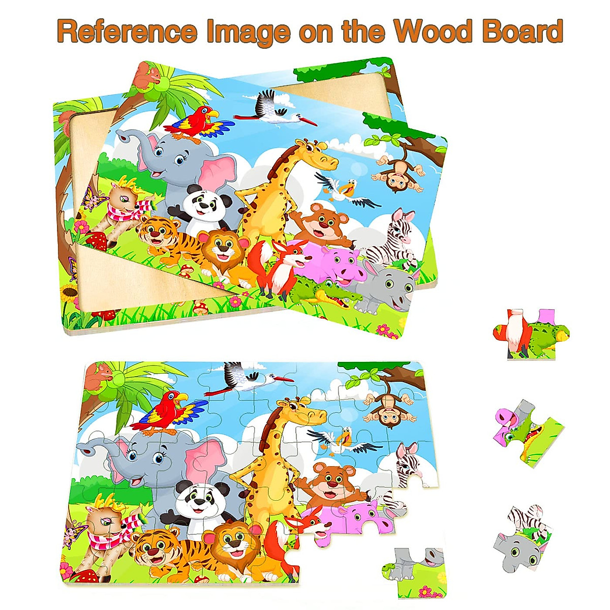 Puzzles for Kids Ages 4-6 6-8 Year Old,40 Piece Colorful Wooden Puzzles for Toddler Children Learning Educational Puzzle Set Toys for Boys and Girls (4 Puzzles)