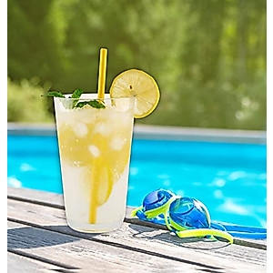 fulong 16 oz Plastic Highball Drinking Glasses, Set of 8 Water Beverage Tumbler Set, Unbreakable Plastic Cups for Soda, Juice, Iced Tea, Party, BPA-Free