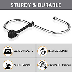 S Hooks, 8Pcs S Hooks for Hanging with Safety Buckle, 3.5 Inch Heavy Duty S Shaped Hooks for Kitchen, Closet