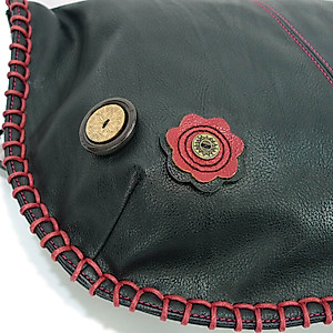 Chala Handbag Charming Hobo DADA PANDA Black Vegan Leather Soft nice gift