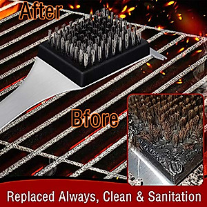 8 PCS Grill Brush Replacement Heads, Leonyo Wire Bristle Free Grilling Accessories Cleaning Brush Replaceable Heads for Grill Brush and Scraper, Grill Barbecue Cleaner Refill, Perfect Griller Choice