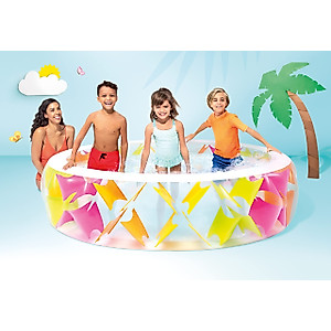 INTEX 56494EP Swim Center Inflatable Pinwheel Pool: 222 Gallon Capacity – 90" x 22"