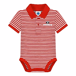 Creative Knitwear Georgia Bulldogs Baby Striped Polo Bodysuit