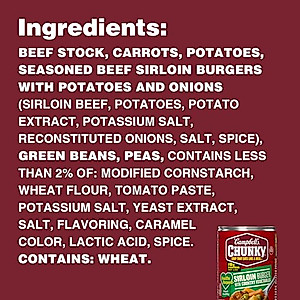 Campbell’s Chunky Healthy Request Soup, Sirloin Burger with Country Vegetable Beef Soup, 18.8 oz Can