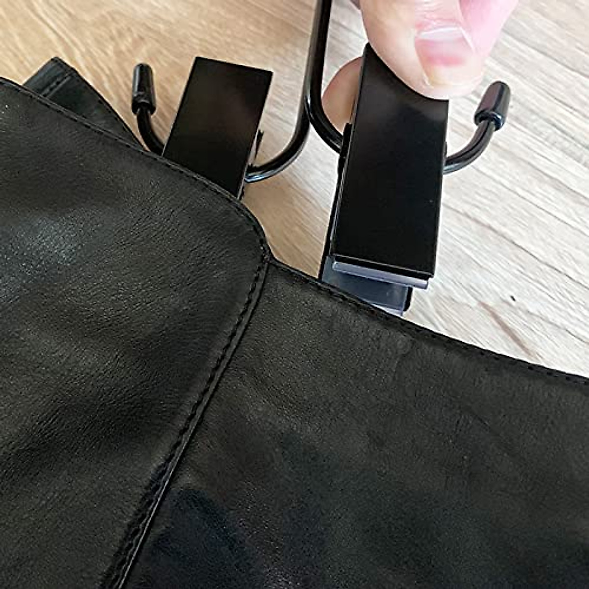 AWOCAN 2PCS Portable Laundry Hook Shoes Clips Stainless Boots Clips Closet Organizer Hangers Clip Travel Home Clothing Trouser Hanger for Shoes, Towel, Socks,Pants, (Black)