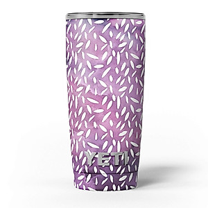 Design Skinz White Flower Pedals Over Purple Grunge Surface - Skin Decal Vinyl Wrap Kit Compatible with The Yeti Rambler Cooler Tumbler Cups